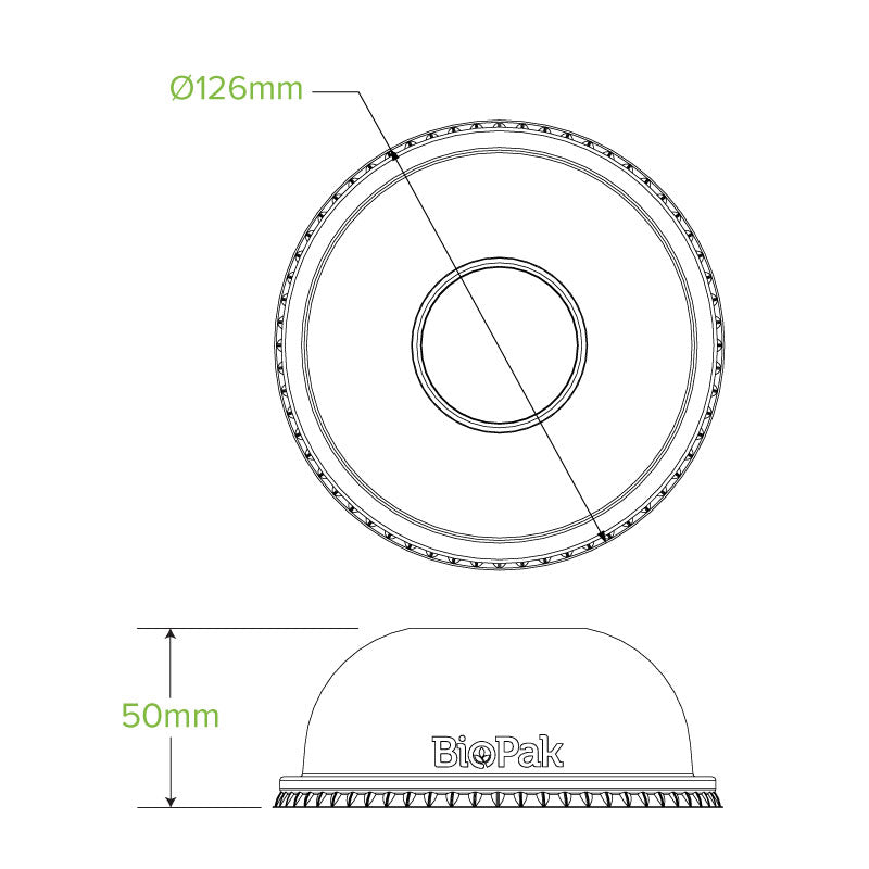 BioPak 240-960ml Clear BioBowl Dome Lid – Brisbane Cup Supplies