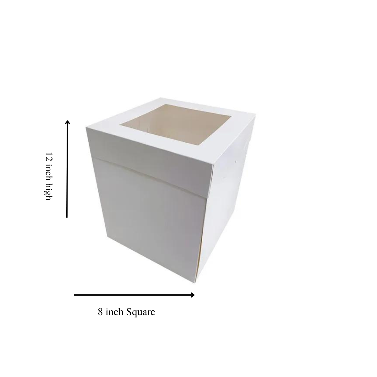 8x8x12 inch Premium Cake Box - (Top Window) Carton of 50 – Brisbane Cup ...