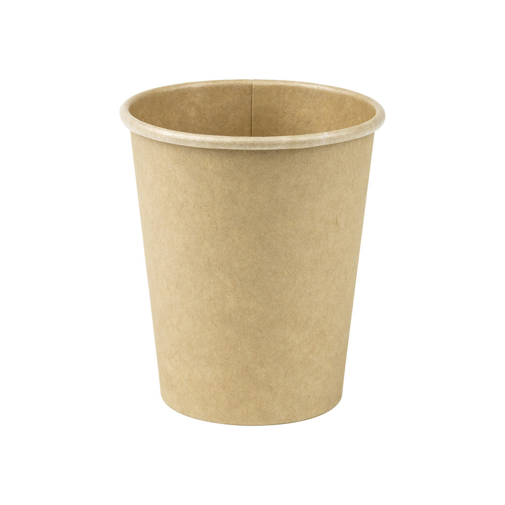 8oz/245mL (80mm) diameter Compostable Coffee Cup Brown Raw – Brisbane ...